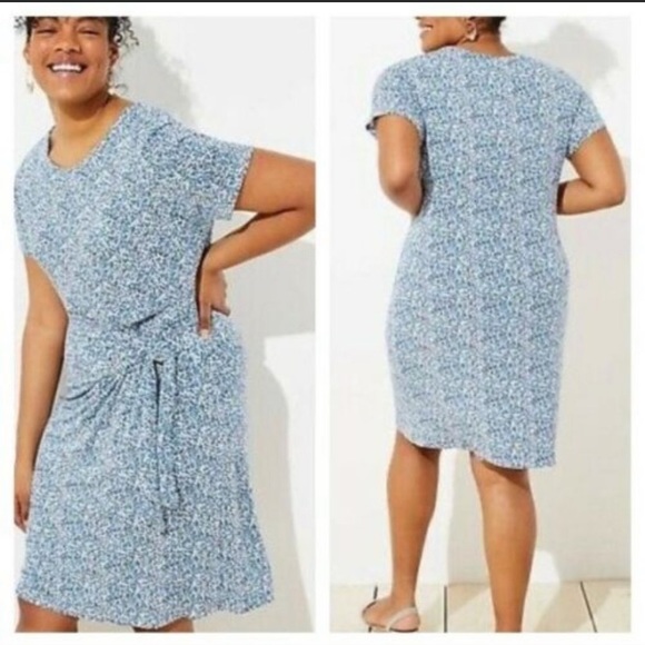 LOFT | Dresses | Nwt Loft Plus Blue Floral Wrap Dress | Poshmark